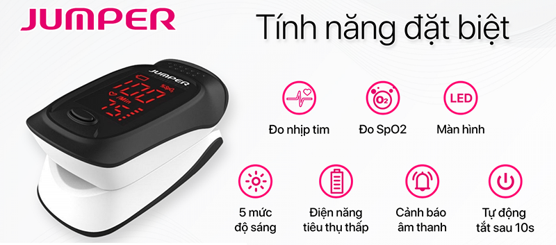 Máy Đo Nồng Độ Oxy trong Máu Jumper 500D Led